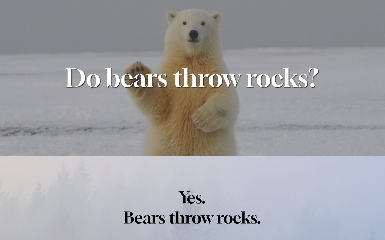 Do Bears Throw Rocks?